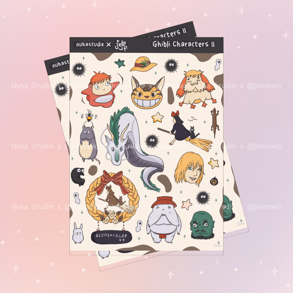 Jual Sticker Film Ghibli ver 2 Roh Jelaga Ponyo Cat Bus Kiki's Haku Boh ...
