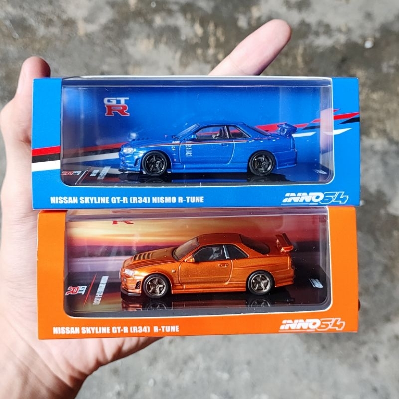 Jual (2 PCS) INNO64 Nissan Skyline GTR R34 Nismo R Tune Bayside Blue ...