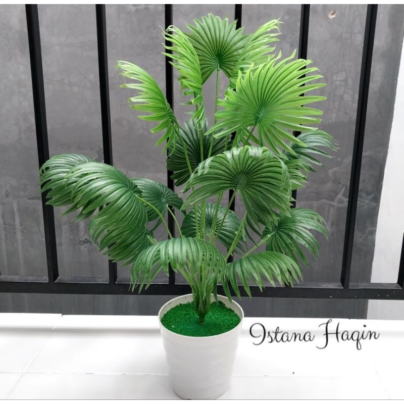 Jual Palm Artificial Palm Jari Palm kipas PLUS POT | Shopee Indonesia