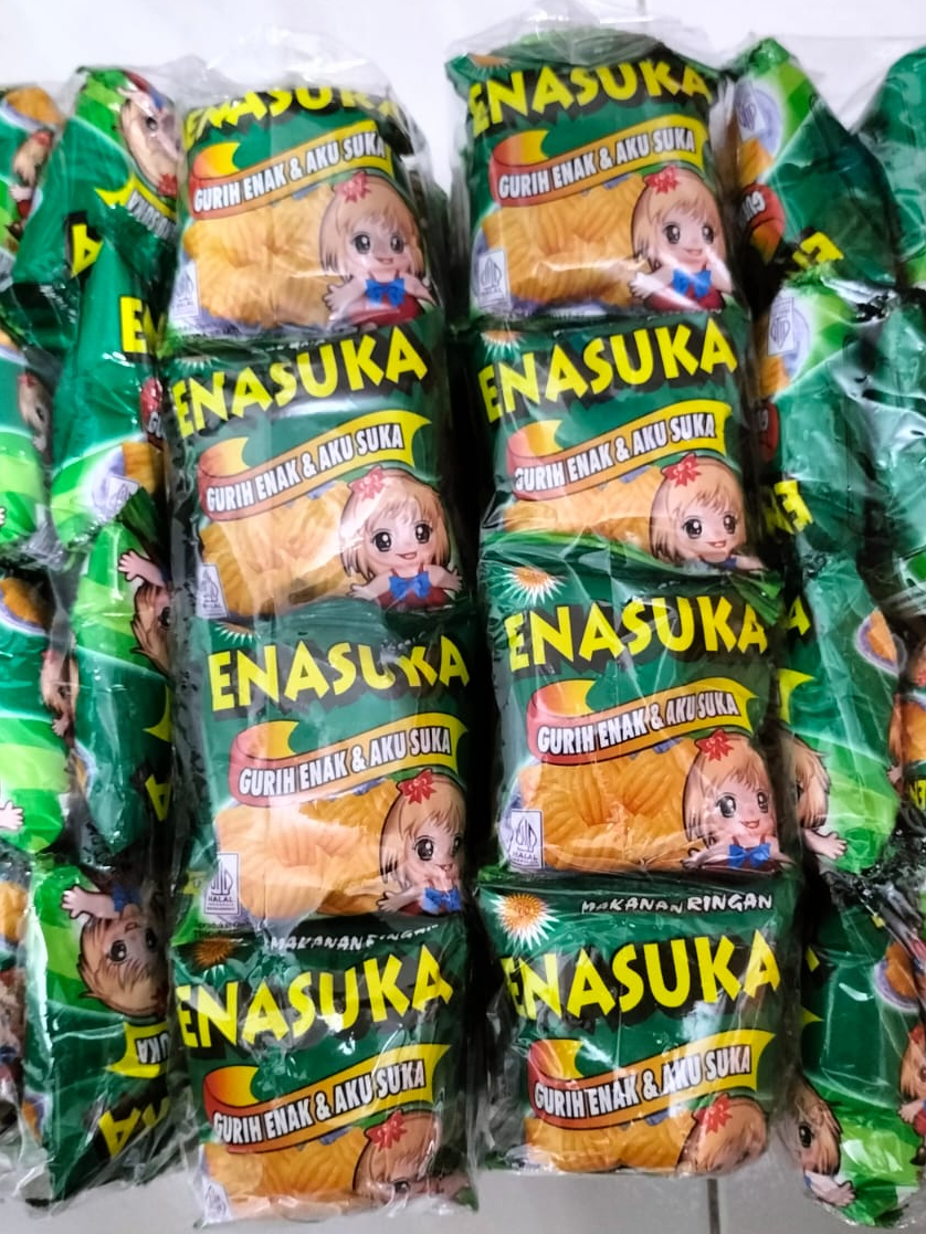 Jual Snack Jadul Kerupuk Enasuka 1 pack isi 20 bungkus kecil/pang pang/kripik ciki jadoel ...