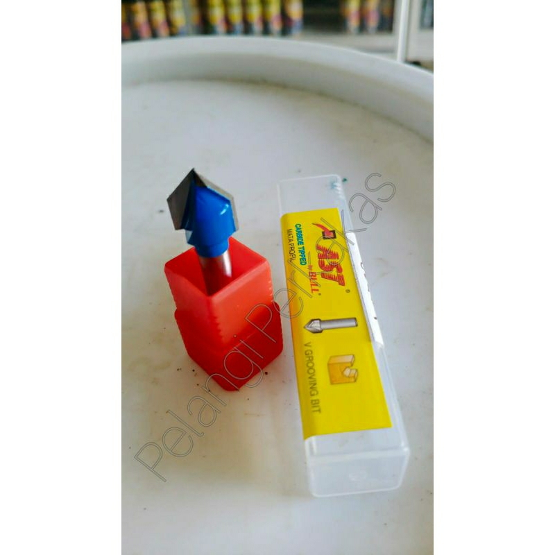 Jual Mata Profil Kayu V Grooving Bit 1/4x12MM/Mata Profil Router Kayu ...