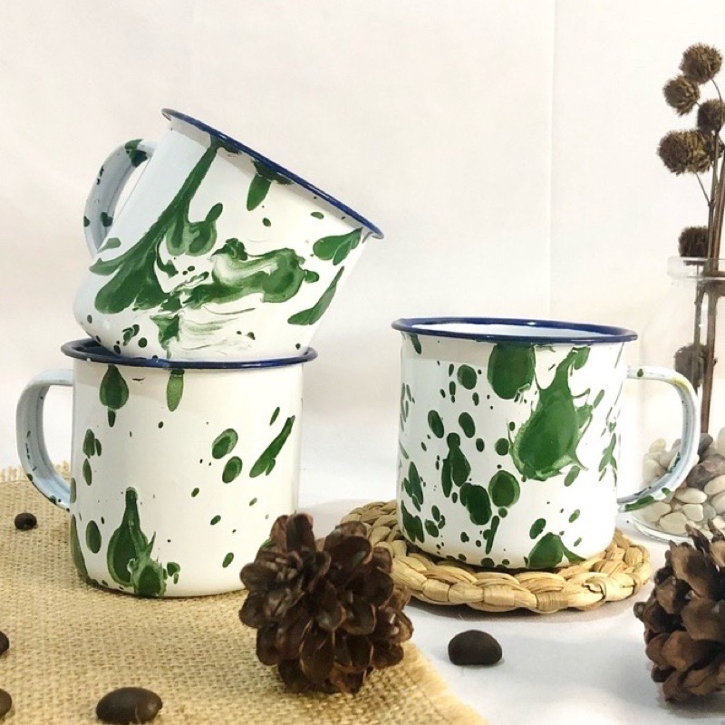 Jual Souvenir Jadul Gelas Mug Kaleng Cangkir Enamel 7CM Warna Warni ...