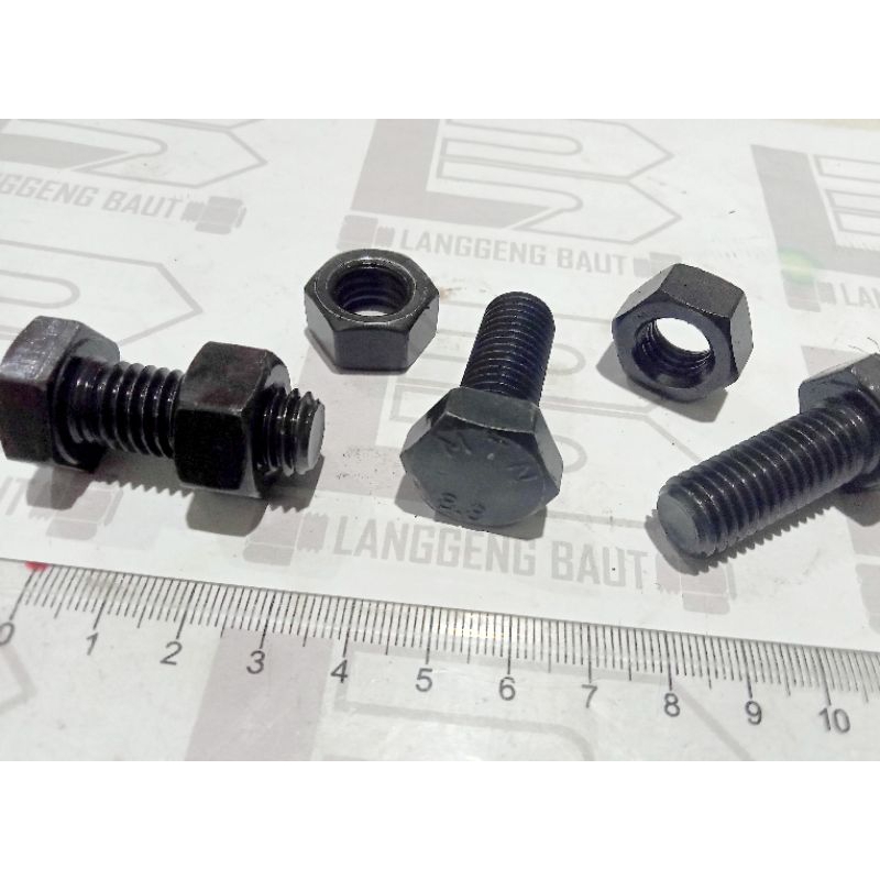Jual Baut Mur BAJA M12 X 30 / 3cm Kunci 19 Hitam M12x30 | Shopee Indonesia