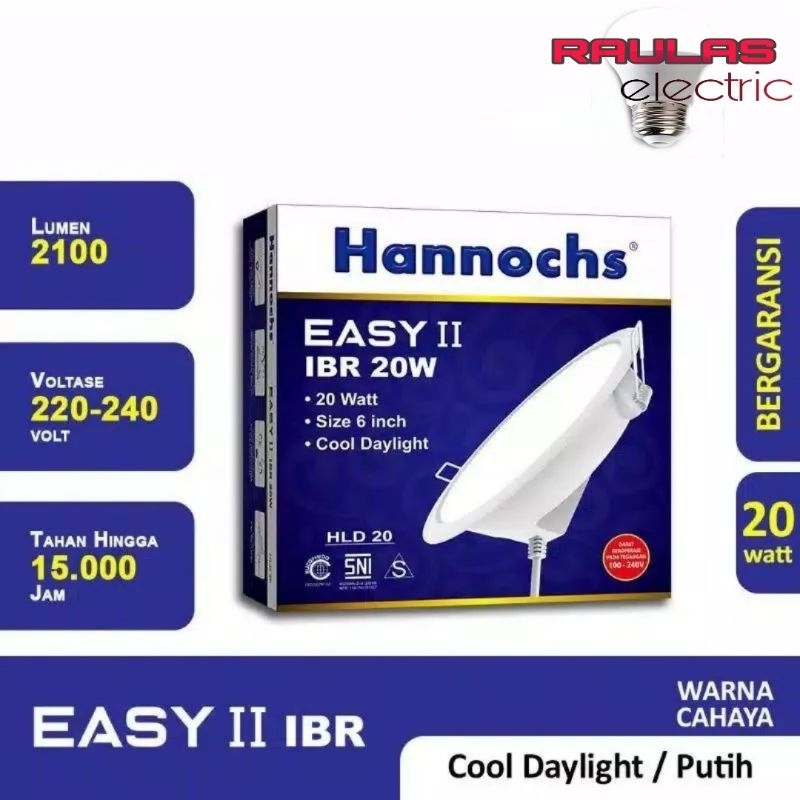 Jual Led Panel HANNOCHS EASY II 3w 5w 7w 9w 12w 15w 20w // Downlight Hannochs Easy II Bulat ...