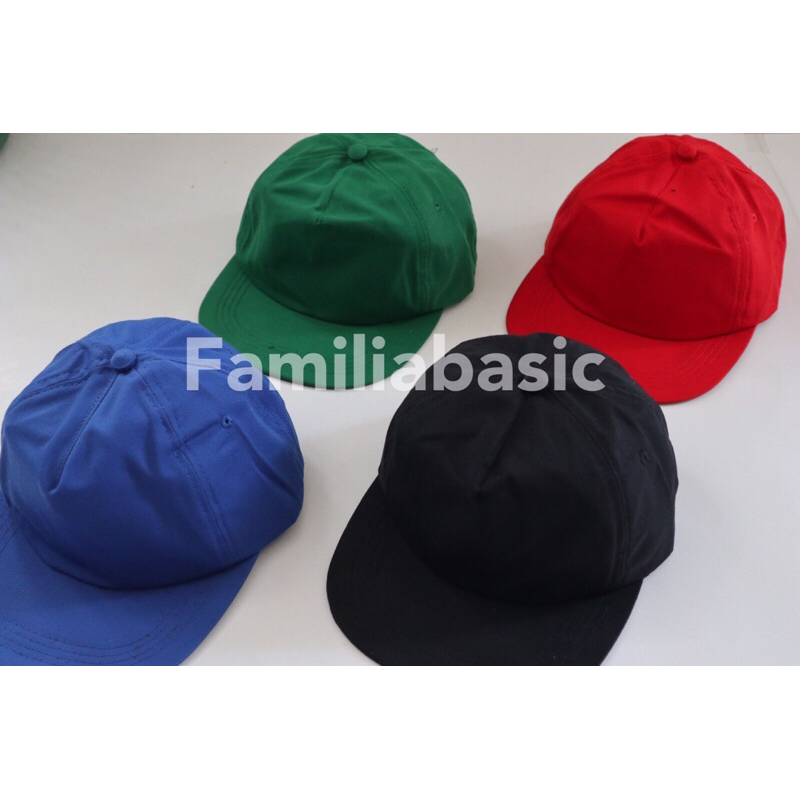 Jual Topi snpaback polos merah/hitam/biru/hijau topi Six panel polos ...