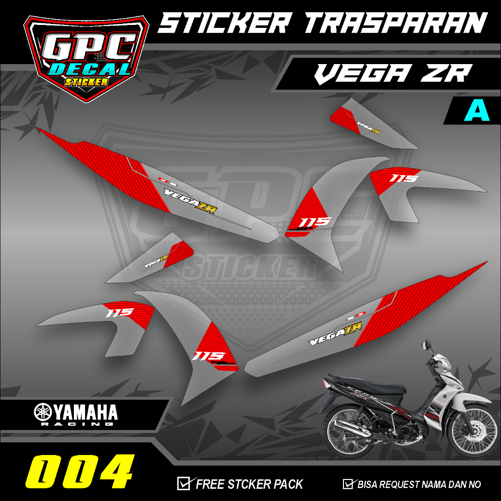 Jual STICKER TRANSPARAN VEGA ZR DESAIN MINIMALIS HARGA MURAH KUALITAS ...