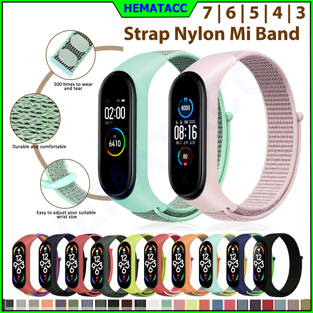 Jual Strap Mi Band 7 6 5 4 3 Nylon Velcro Quick Dry Tali Jam Xiaomi Smart Band 7 6 5 4 3 Nilon ...