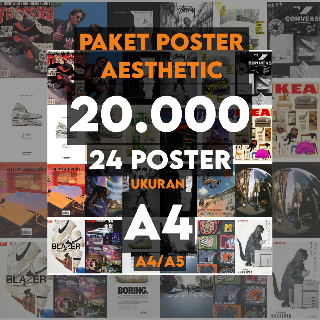 Jual Poster Dingding Aesthetic isi 24 Lembar | Brnad Series | Poster ...