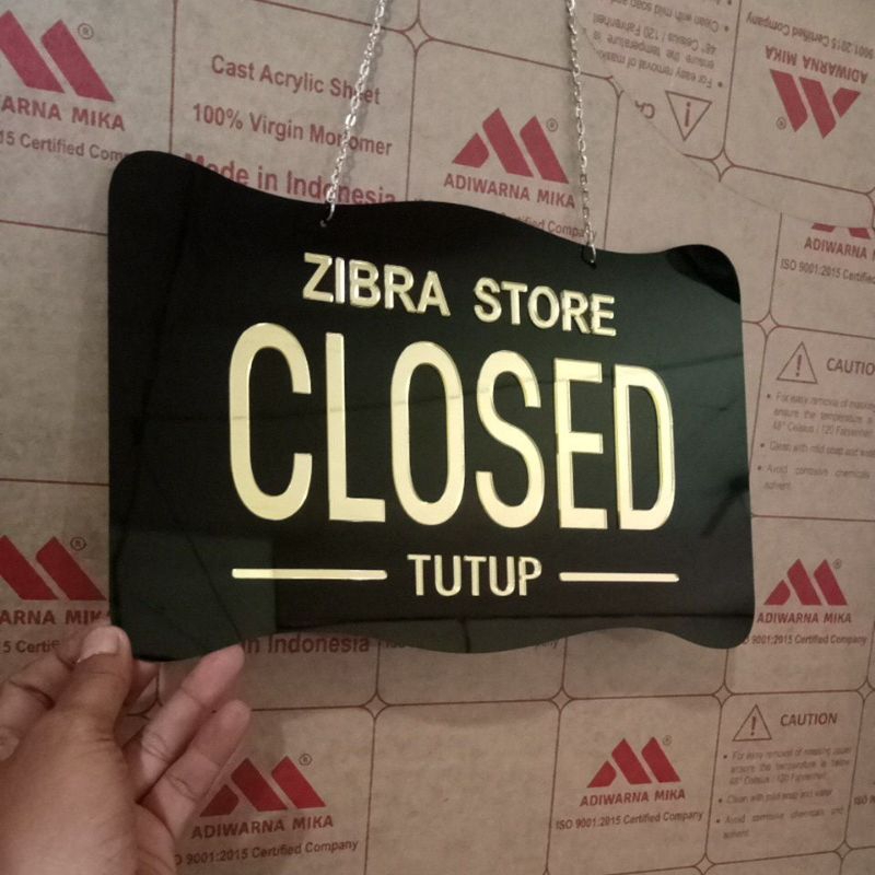 Jual Sign Open Closed Custom Nama Toko Acrilik Timbul, Ombak | Shopee ...