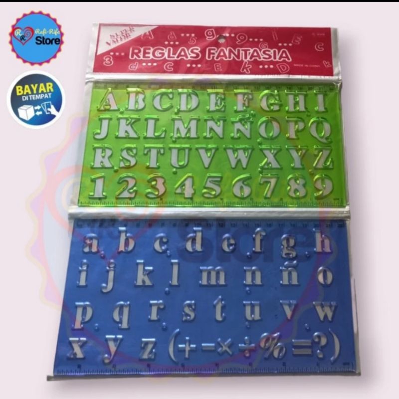 Jual Penggaris Abjad Cetakan Huruf A-808 1 Set isi 2 | Shopee Indonesia