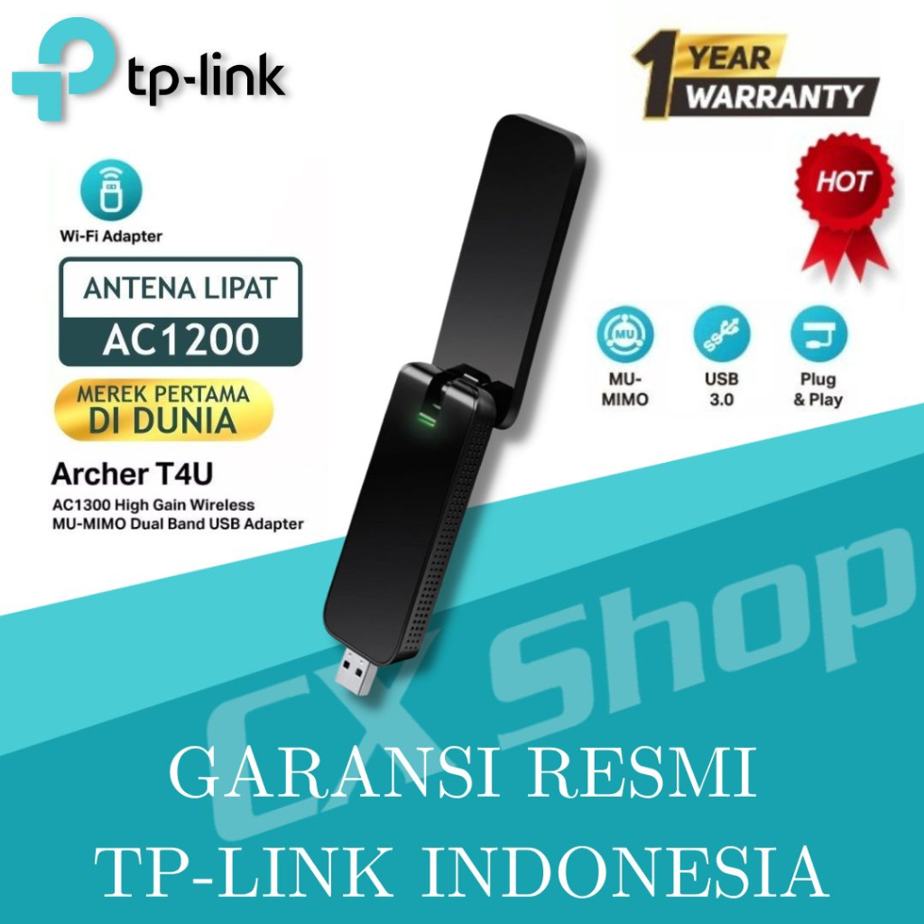 Jual TP-LINK AC1300 Wireless Dual Band USB Adapter Archer T4U | Shopee ...