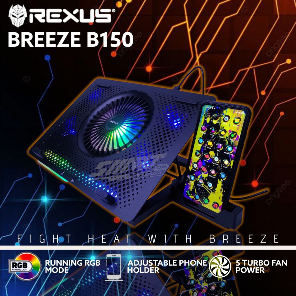 Jual CoolingPad Gaming REXUS BREEZE B150 B 150 Running RGB | Shopee ...