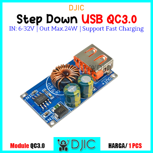 Jual Modul Step Down USB Fast Charging 12V 24V Ke 5V QC3.0 Quick Charge ...