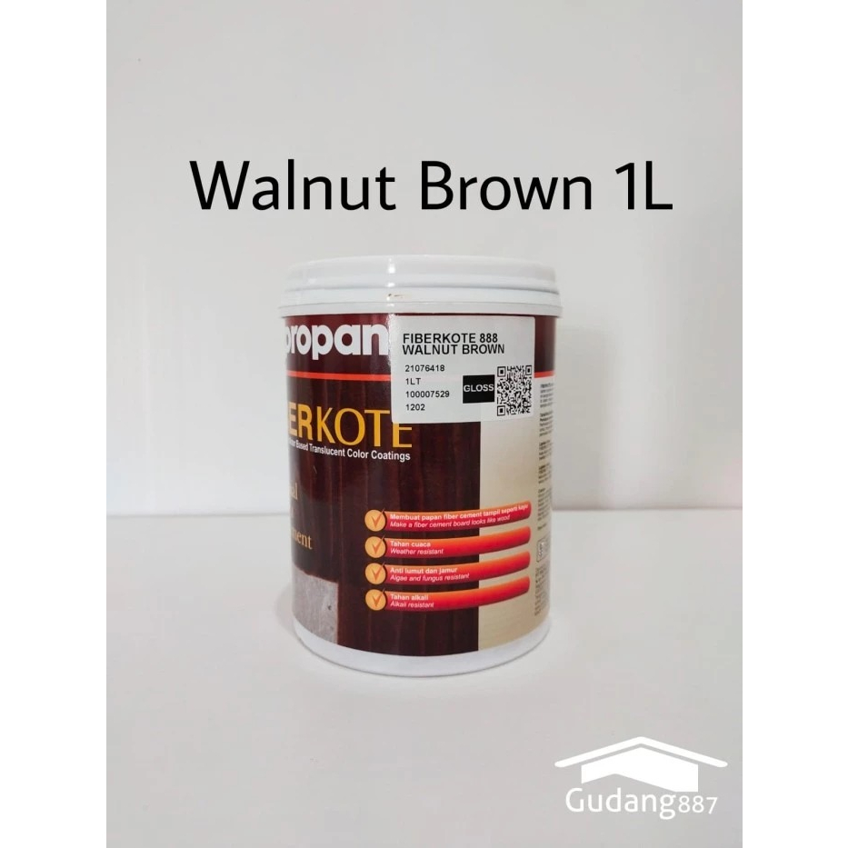 Jual Cat Propan Fiberkote Fibersemen / Walnut Brown Glosy 1L / Lisplank ...