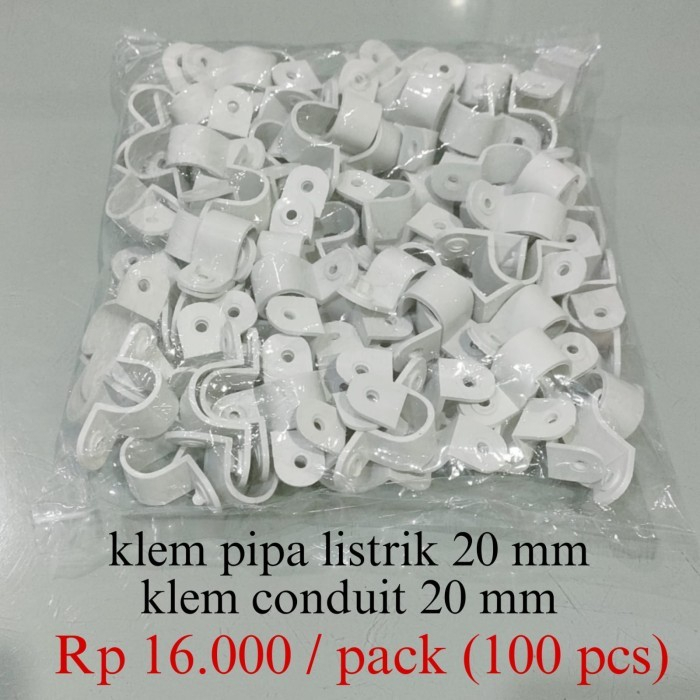 Jual Klem conduit 20 mm klem pipa listrik 20 mm - putih | Shopee Indonesia