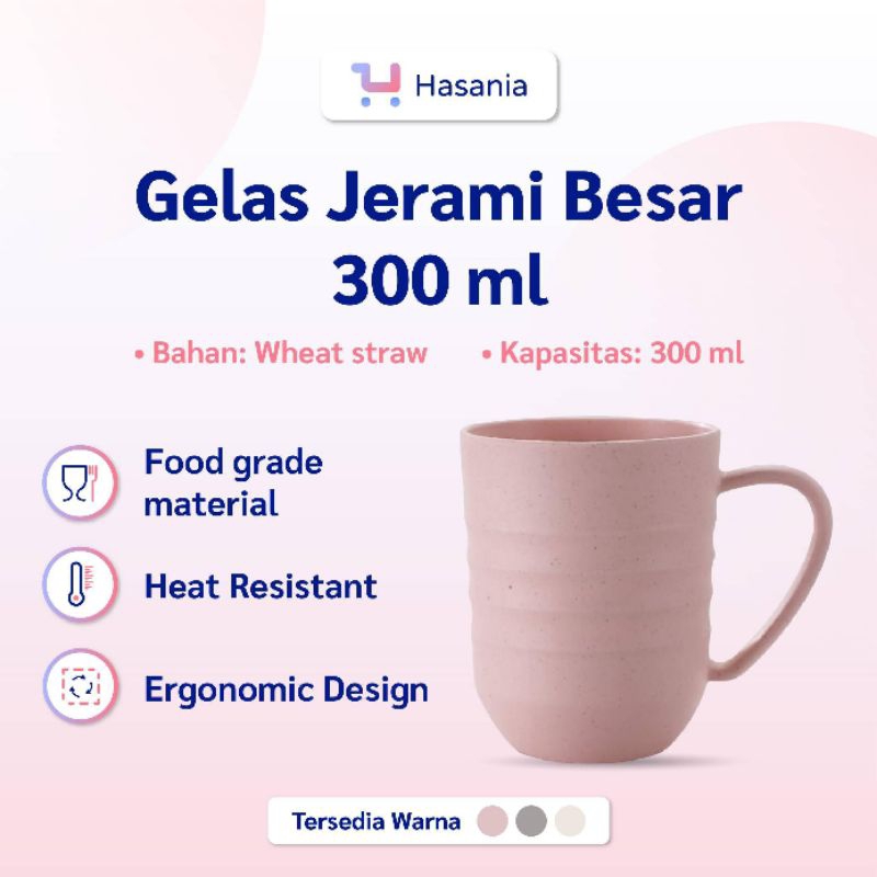 Jual Hasania Home - Gelas Wheat Straw 300 mL | Shopee Indonesia