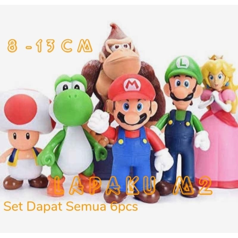 Jual SUPER MARIO BROS FIGURE MAINAN ANAK MARIO BROS LUIGI TOAD YOSSI ...