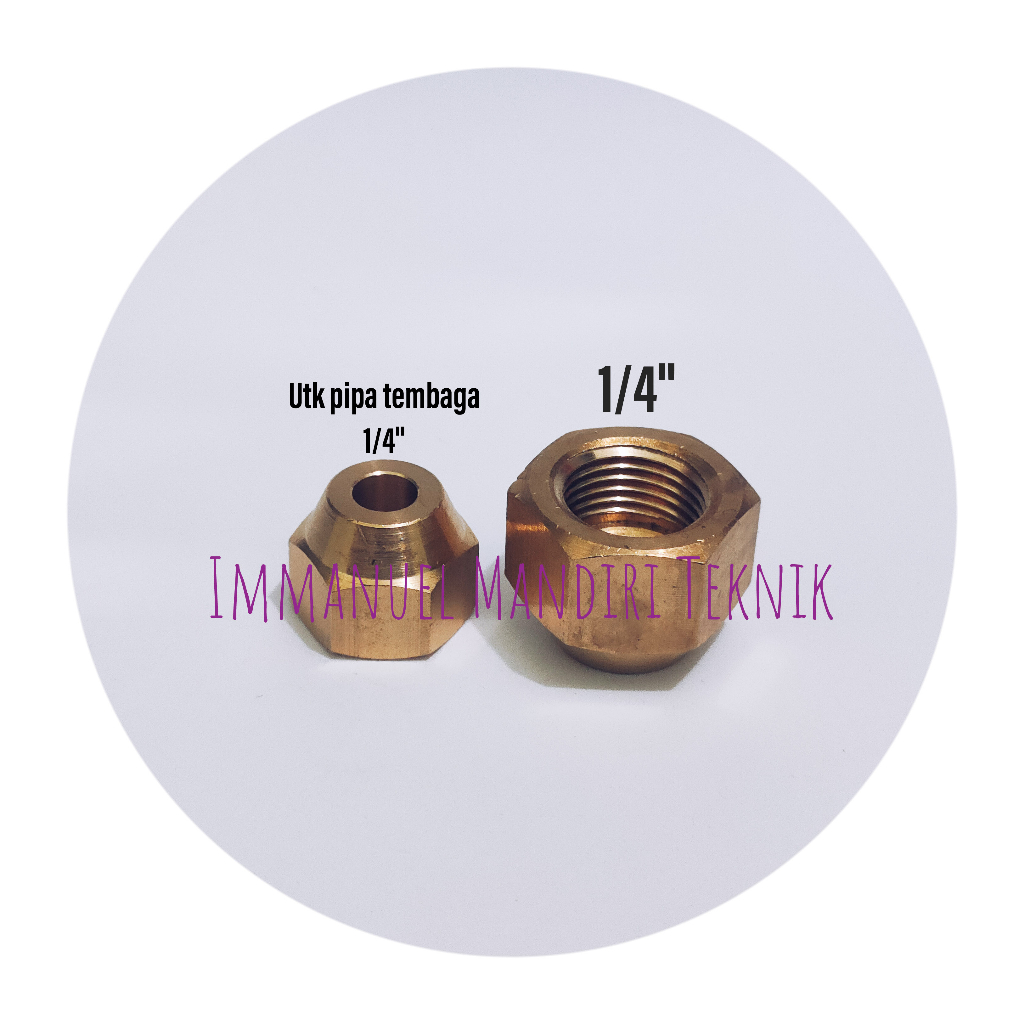 Jual Nut AC 1/4 / Mur nipple flare ac / Mur nepel flare 1/4 | Shopee Indonesia