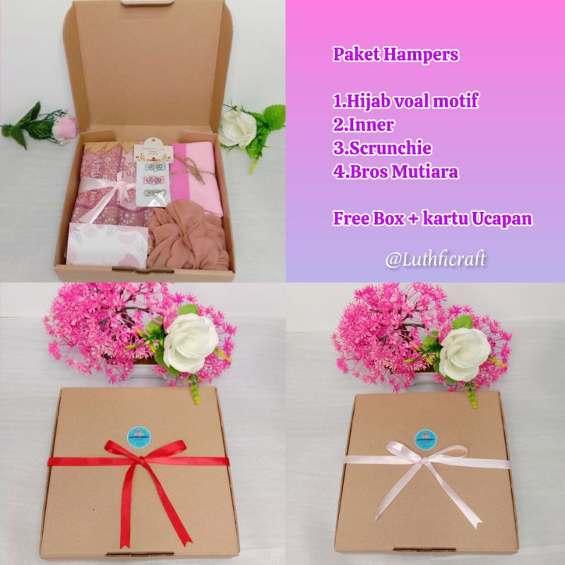 Jual Hampers hijab Azara voal motif paket hijab / parcel hijab / hijab ...