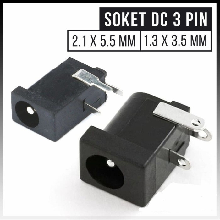 Jual Soket DC 2.1x5.5mm Female Mount DIP PCB Power Socket Plug In Jack ...