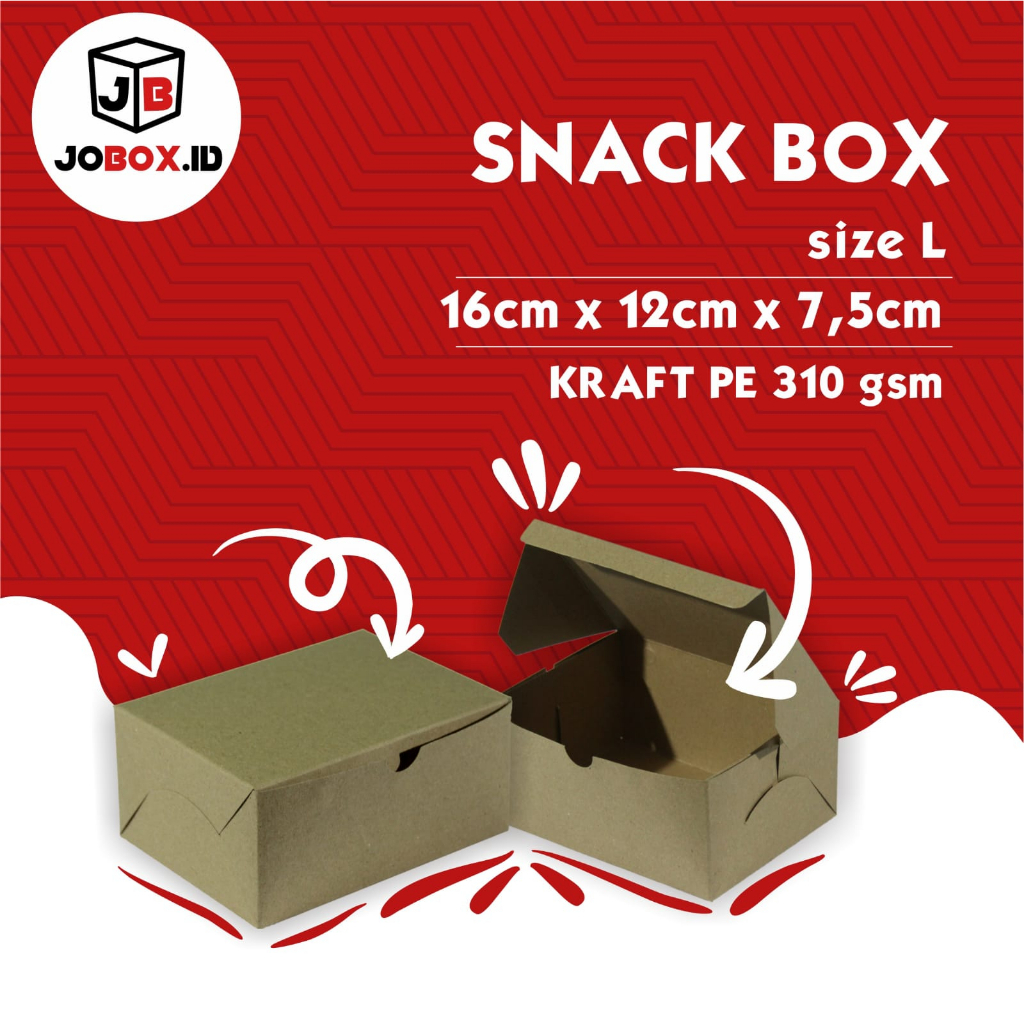 Jual Dus Snack Kraft 16x12x7,5 / Kue Box / Dus Kue / Dus Jajan Pasar / Box Snack / Box Snack ...