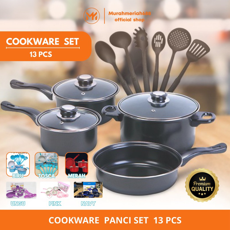 Jual MM - A071 - COOKWARE SET ISI 13 SET KOMPLIT / PERALATAN MASAK ...