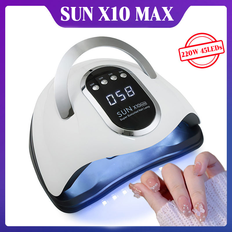Jual SUN X10 Max 220W 45LEDs Dalam Full Hitam Lampu Pengering Kutek Gel ...