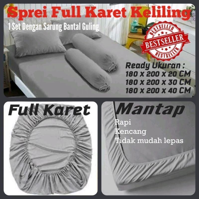 Jual Sprei Karet Keliling 180x200 CM Ready Untuk Tinggi Kasur 20 CM, 30 ...
