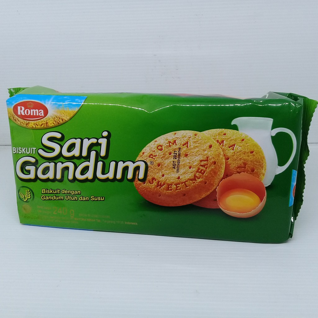 Jual Roma Sari Gandum {240gr} Biskuit Susu Family Pack | Shopee Indonesia