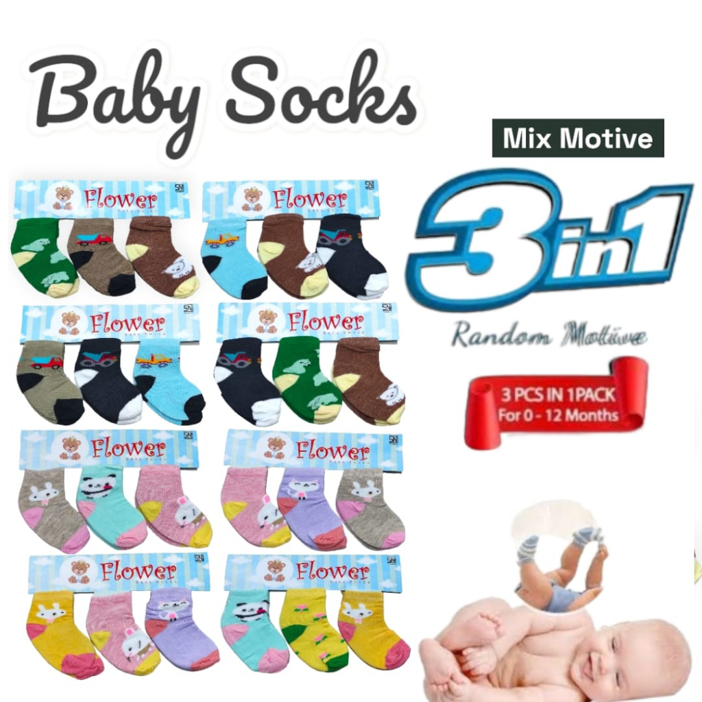 Jual Kaos Kaki Bayi 3in1 SNI Sarung Kaki Sepasang Kaos Kaki Bayi FLOWER CARTS Kaos Kaki Anak ...
