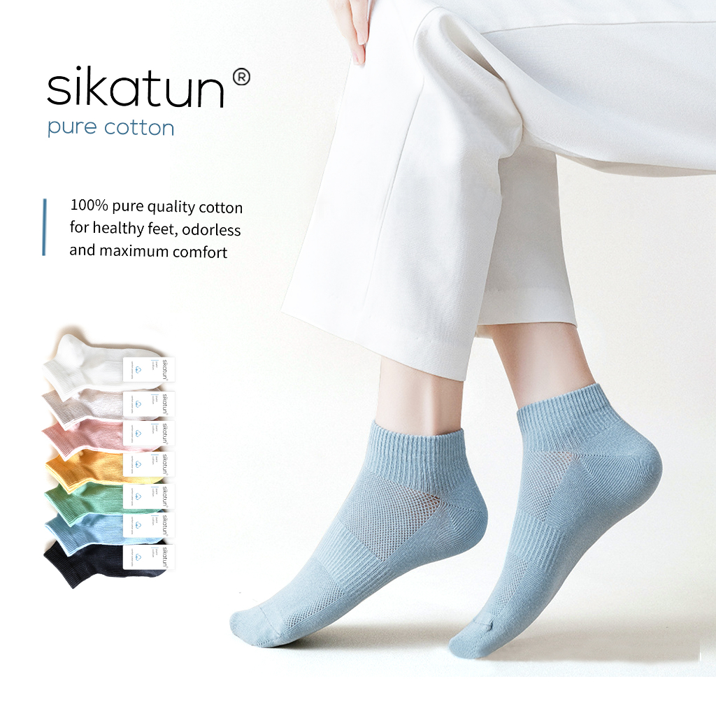 Jual SIKATUN Pure Cotton - Mesh Sport Women Ankle Socks / Kaos Kaki ...