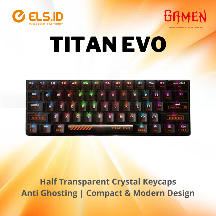 Jual Gamen Titan Evo Keyboard Mechanical RGB Light Wireless | Shopee ...