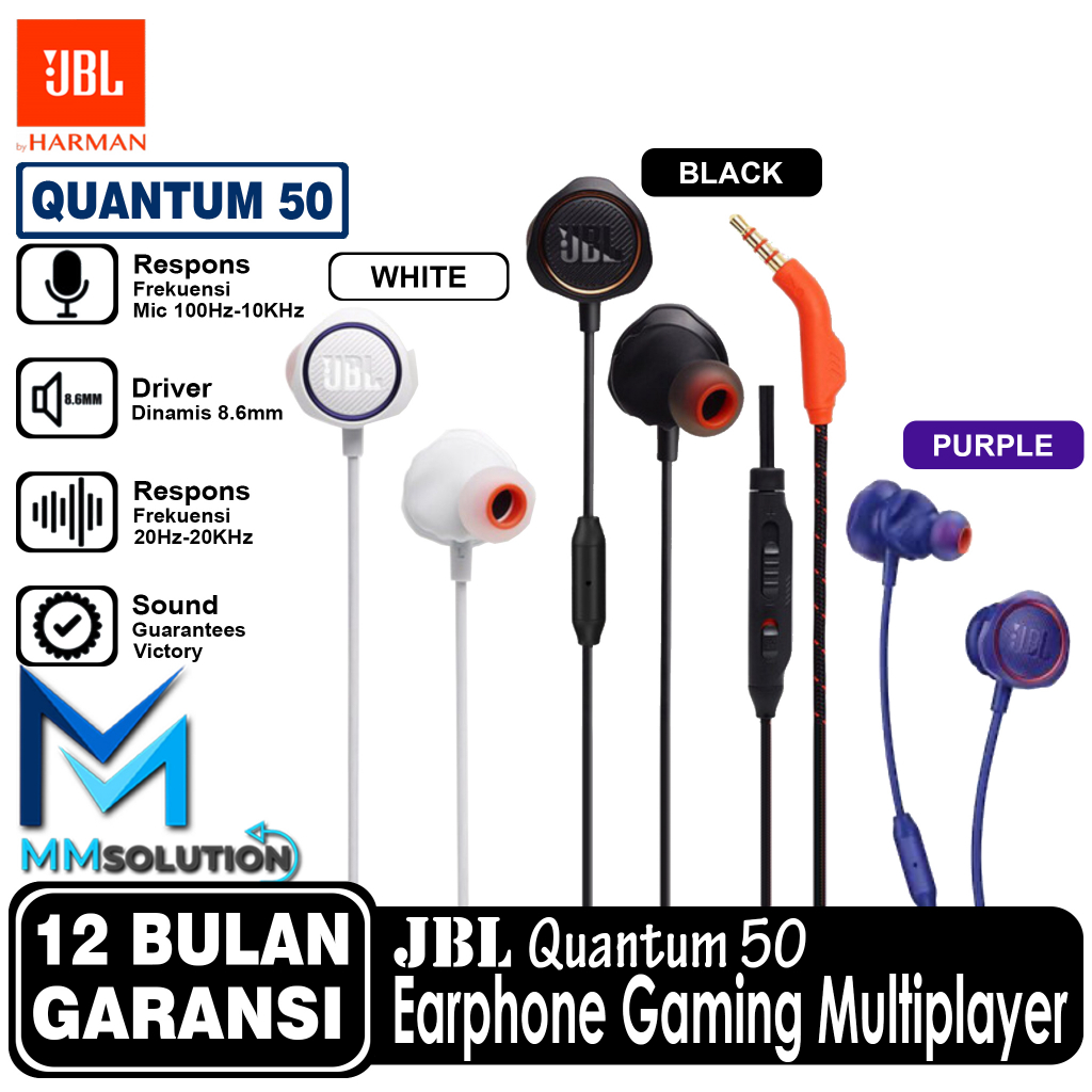 Jual JBL Quantum 50 Wired In-Ear Headset Earphone Gaming Original | Shopee Indonesia