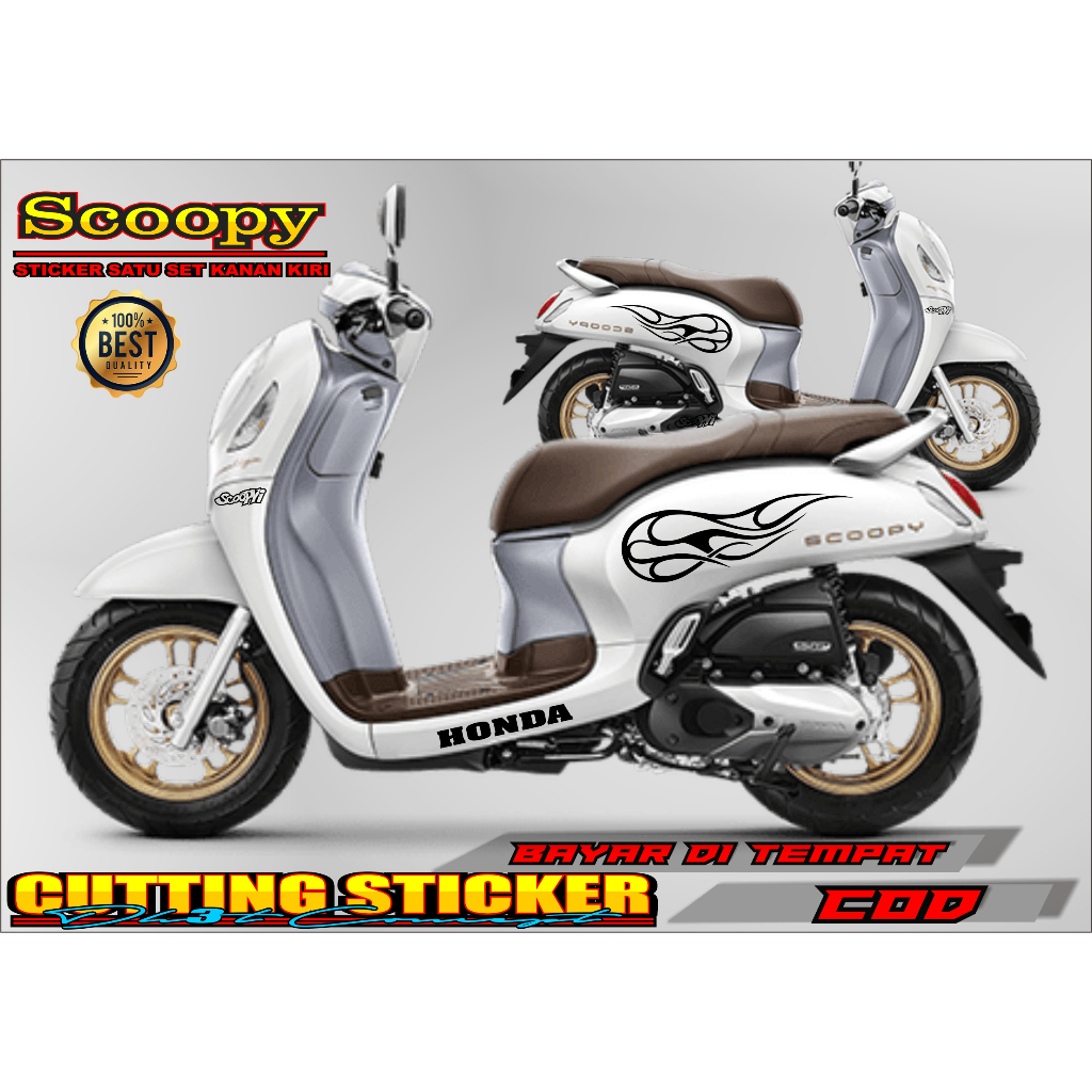 Jual STICKER SCOOPY BOLA API STRIPING MOTOR STICKER MOTOR KEREN SCOOPY ...
