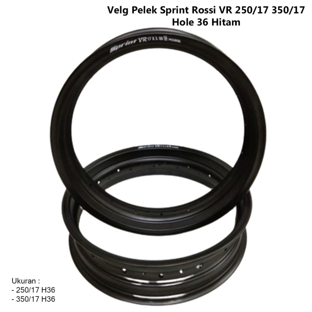 Jual Velg Sprint Rossi VR 250 350 Ring 17 Hole 36 Hitam | Shopee Indonesia