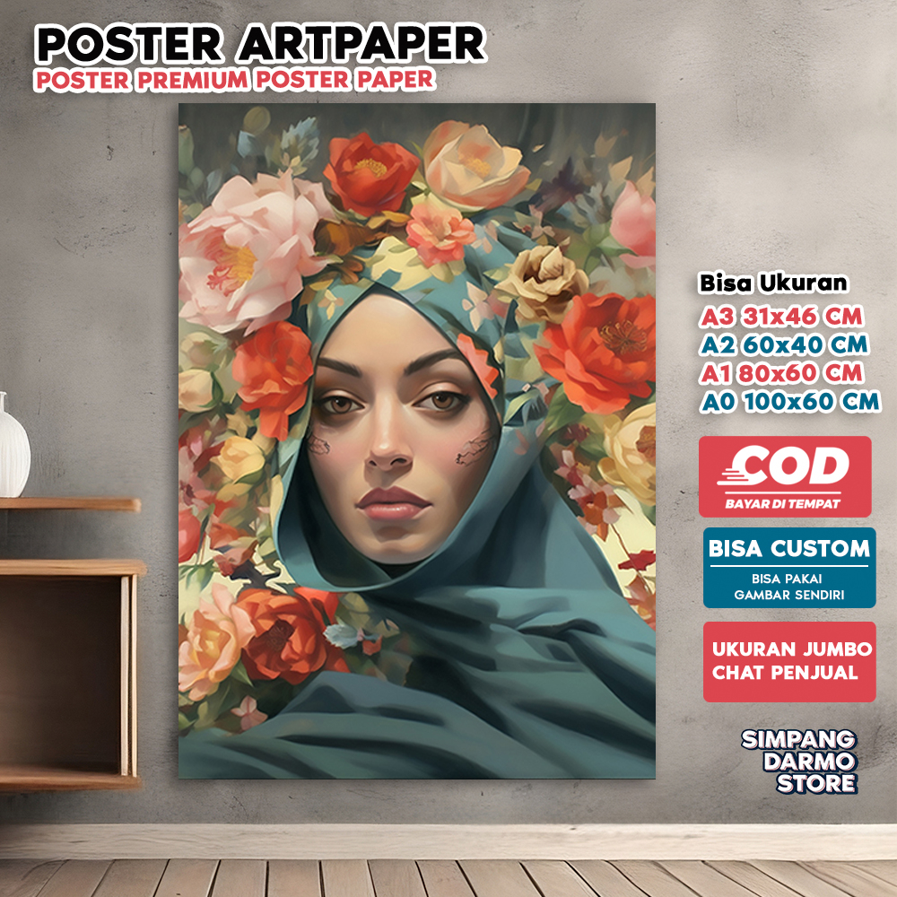 Jual Poster Poster Hijab Cantik Inspirasi Estetik untuk Dekorasi Rumah ...