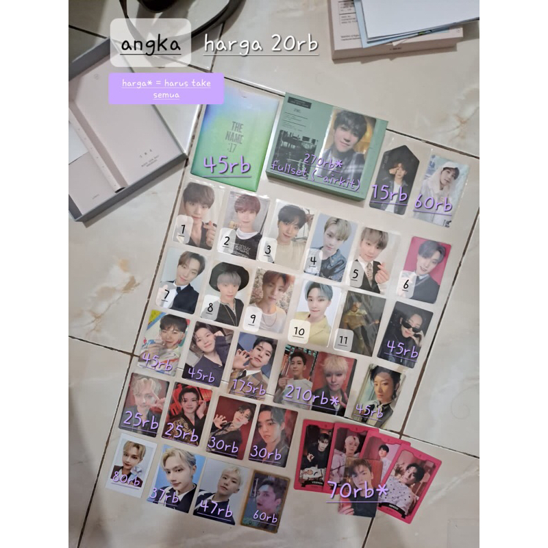 Jual [Ready Stock] SEVENTEEN Photocard Digi Code FML Kit FTS Carver Dino The8 Woozi Hoshi Wonwoo ...