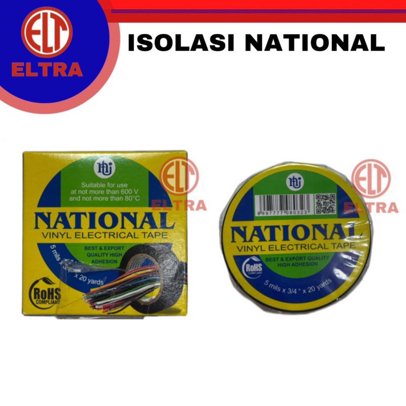 Jual Isolasi listrik NATIONAL isolasi kabel listrik hitam 20 yard ...