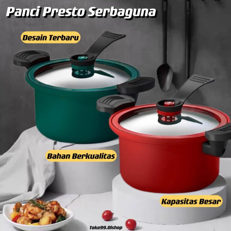 Jual Panci Presto Teflon Totipotent / Micro Pressure Cooker Pot 3.5L Anti Lengket High Quality⭐ ...