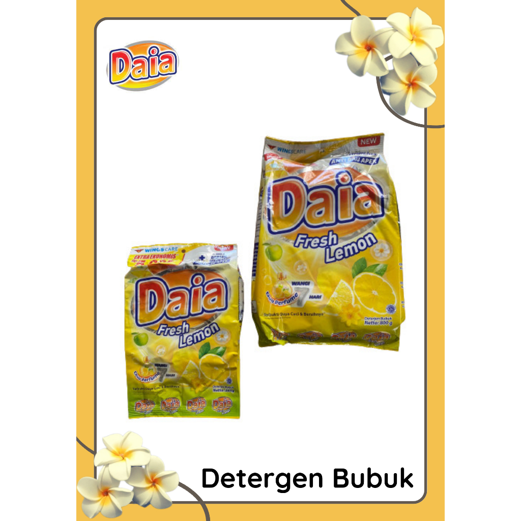 Jual DAIA Bunga Deterjen Bubuk 800 & 263 Gram - Sabun Cuci Pakaian ...
