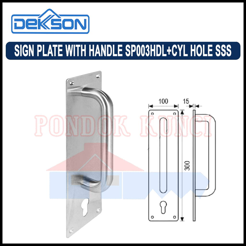 Jual Sign Plate Dekkson SP003 HDL+CYL HOLE SSS Handle Pull Tarik Stainless Dekson | Shopee Indonesia