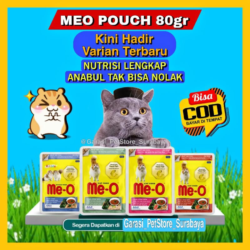 Jual GPSS- Me-O Pouch 80gr Cat Food Dry Food Kitten Adult Makanan Basah ...