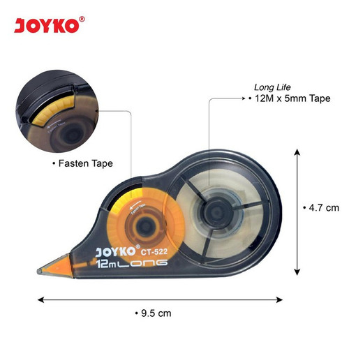 Jual JOYKO CORRECTION TAPE CT-522 / TIP-EX KERTAS JOYKO / JOYKO ...
