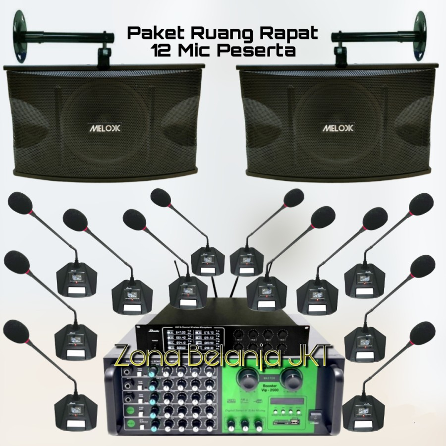 Jual PAKET SOUND SYSTEM RUANG RAPAT MIC CONFERENCE WIRELESS 12 MIC ...
