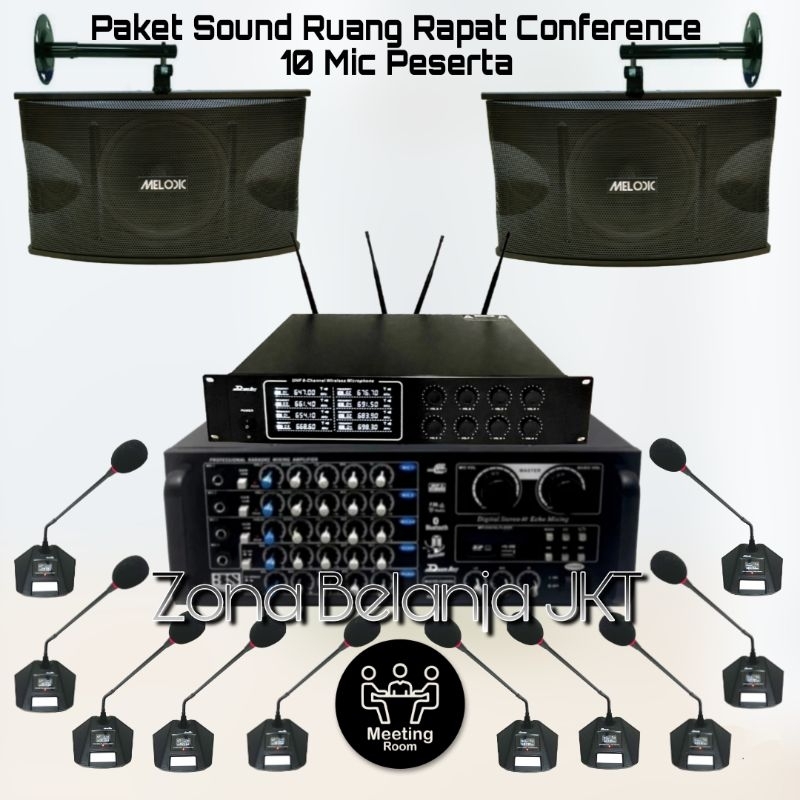 Jual PAKET SOUND SYSTEM RUANG RAPAT MIC CONFERENCE WIRELESS 10 MIC ...