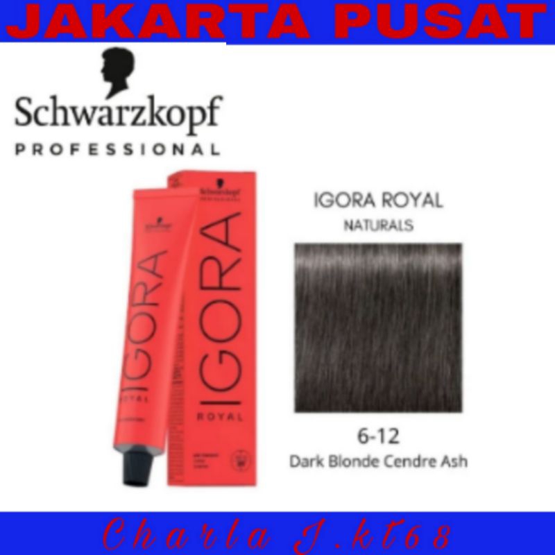 Jual Cat rambut pewarna rambut igora royal 6-12 DARK BLONDE Hair color ...