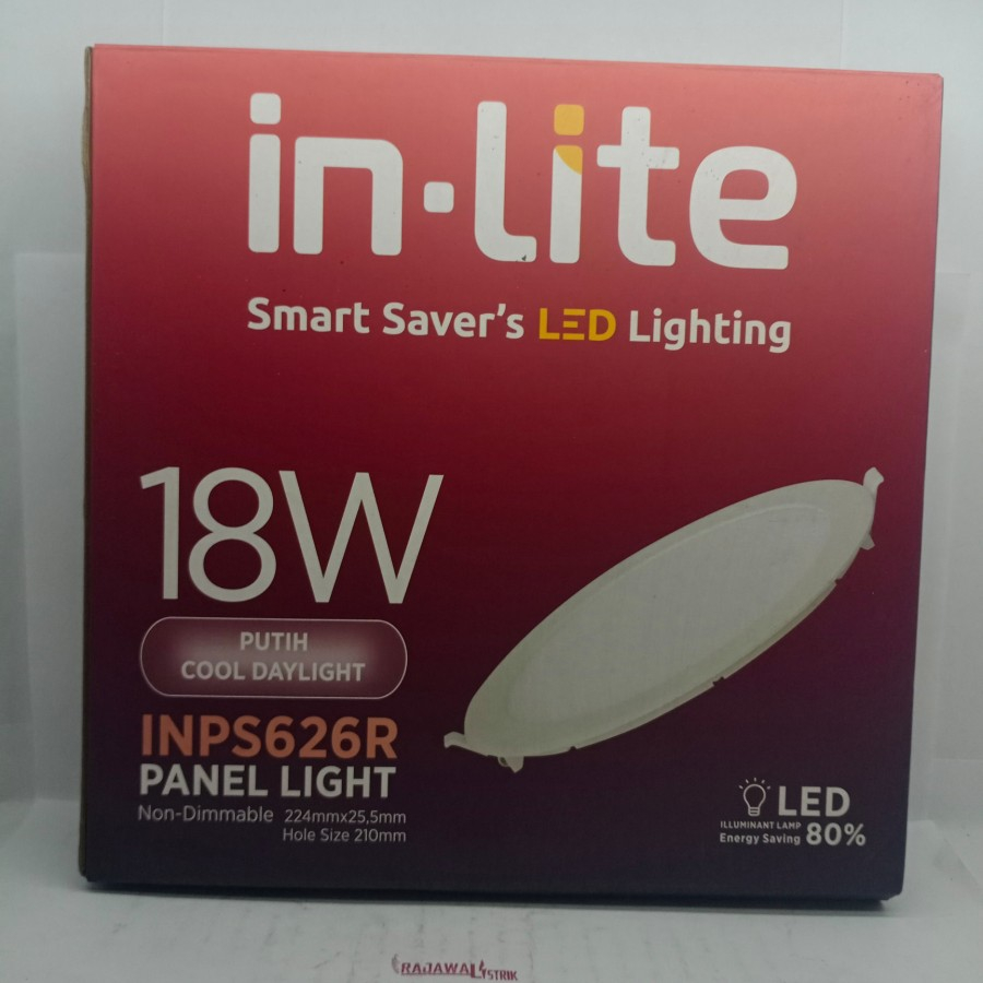 Jual downlight ib tanam plafon panel led bulat 18w putih inlite ...