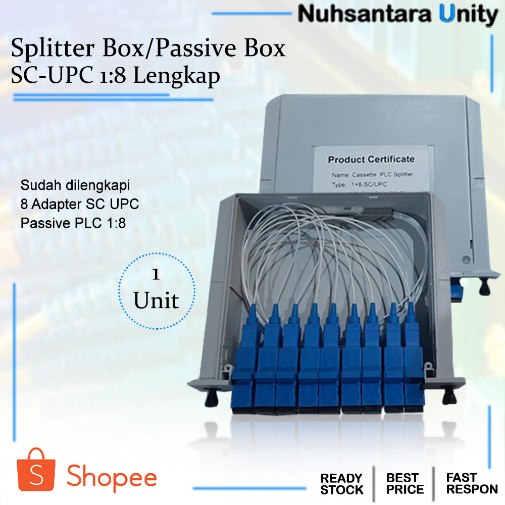 Jual Splitter Box Fiber Optik 1:8 SCUPC/Passive Box 1:8 SC UPC plc mirip ODP | Shopee Indonesia