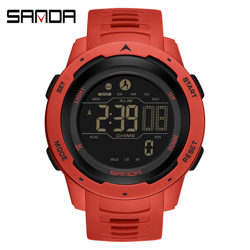 Jual SANDA 2145 Jam Tangan Pria Digital Pedometer EL Backlight Sport Watch Shockproof Anti Air ...