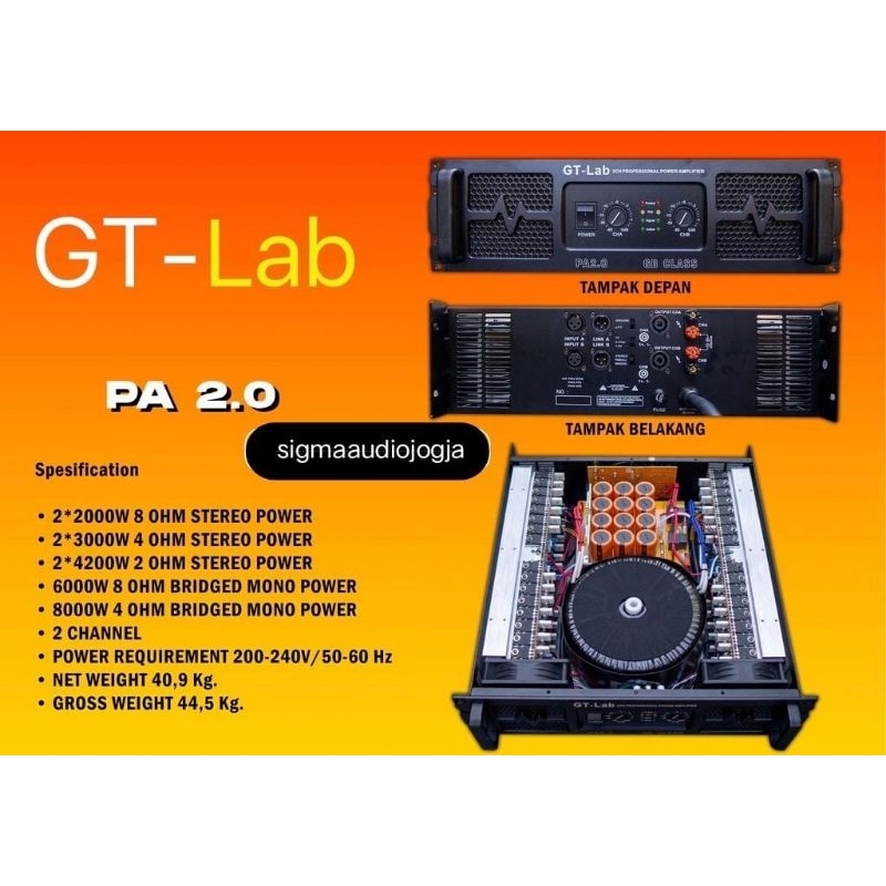 Jual POWER AMPLIFIER GT-LAB PA 2.0 Klas GB 2000 Watt | Shopee Indonesia